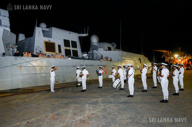Royal Norwegian Naval Ship HNOMS ROALD AMUNDSEN arrives at Hambantota