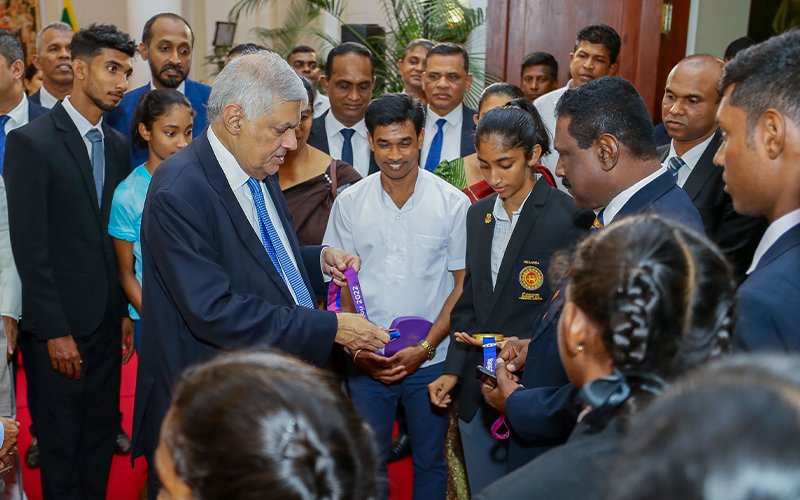 President meets Asian Games Gold Medalist Tharushi Karunaratne