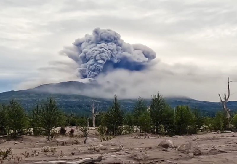Russian volcano erupts triggering ash cloud alert for aircraft