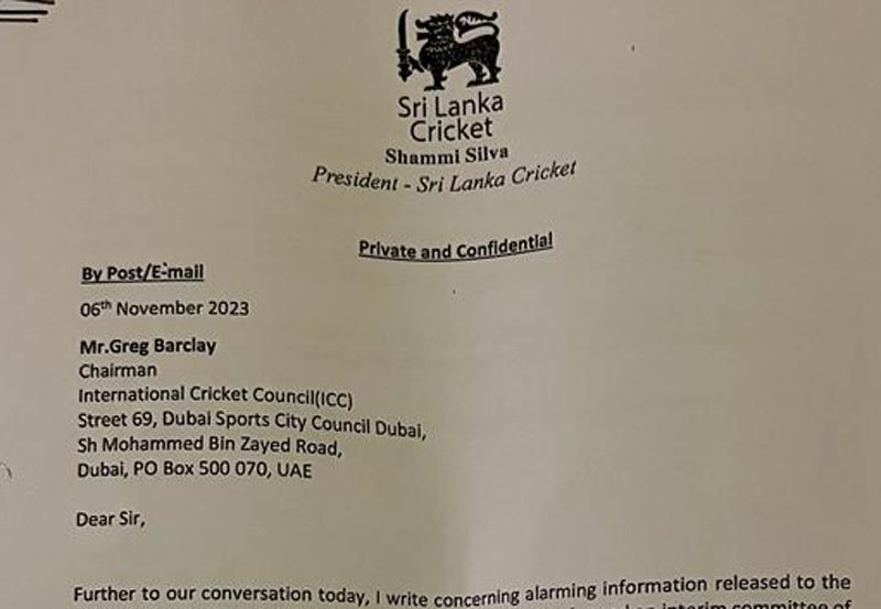 ICC ban : Opposition Leader tables letter sent to ICC by SLC