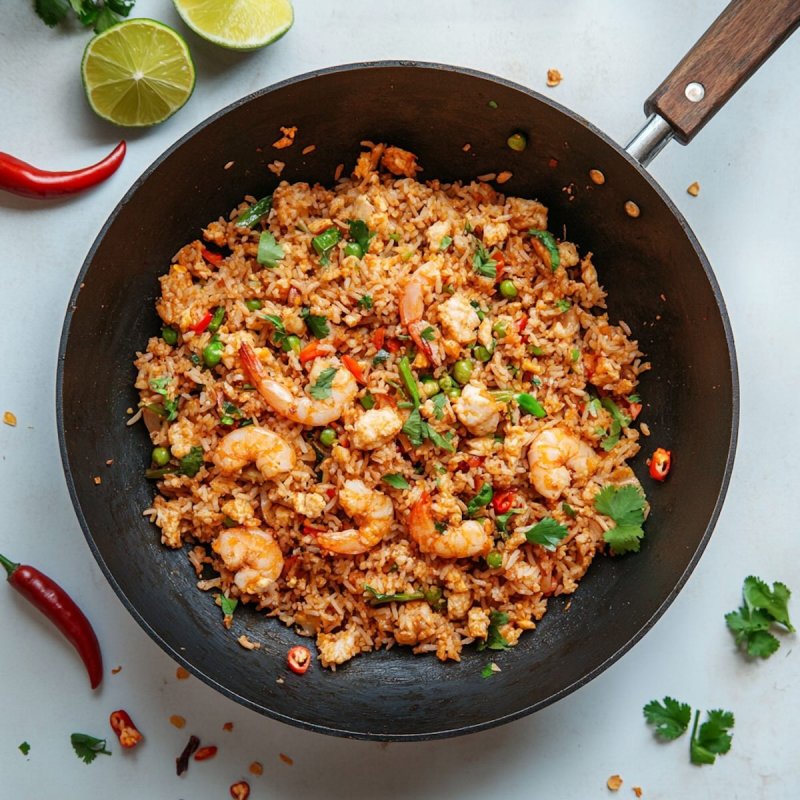 තායි රසට ෆ්‍රයිඩ් රයිස් ගෙදරදීම